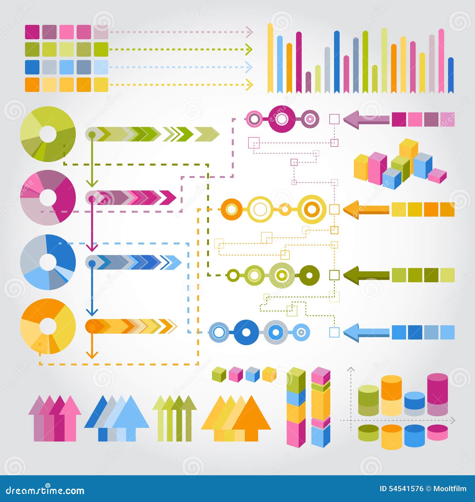 Infographics Map With Symbols Cartoon Vector | CartoonDealer.com #84772517