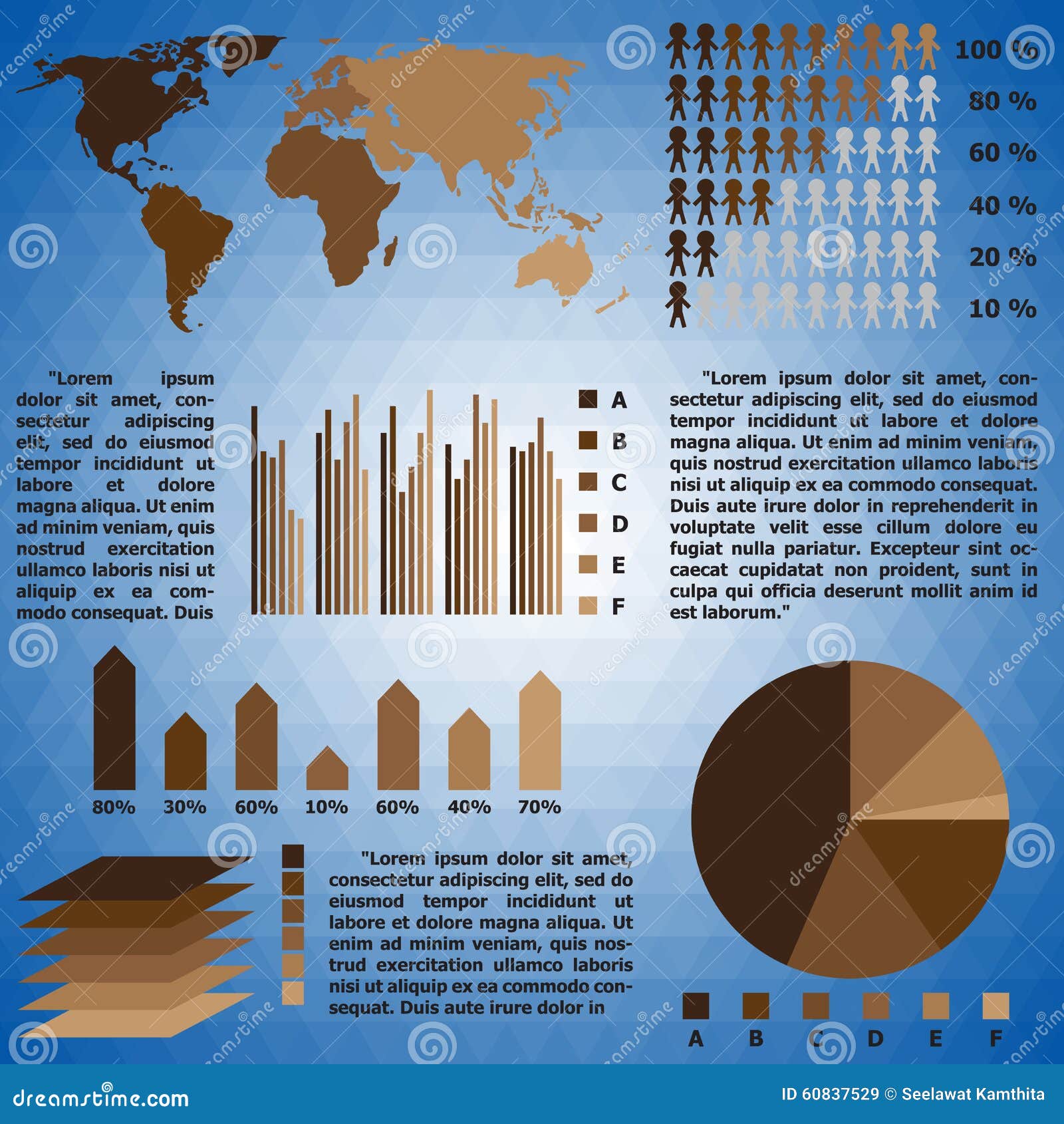 Infographics Set of World Map and Information Graphics. Stock Vector ...
