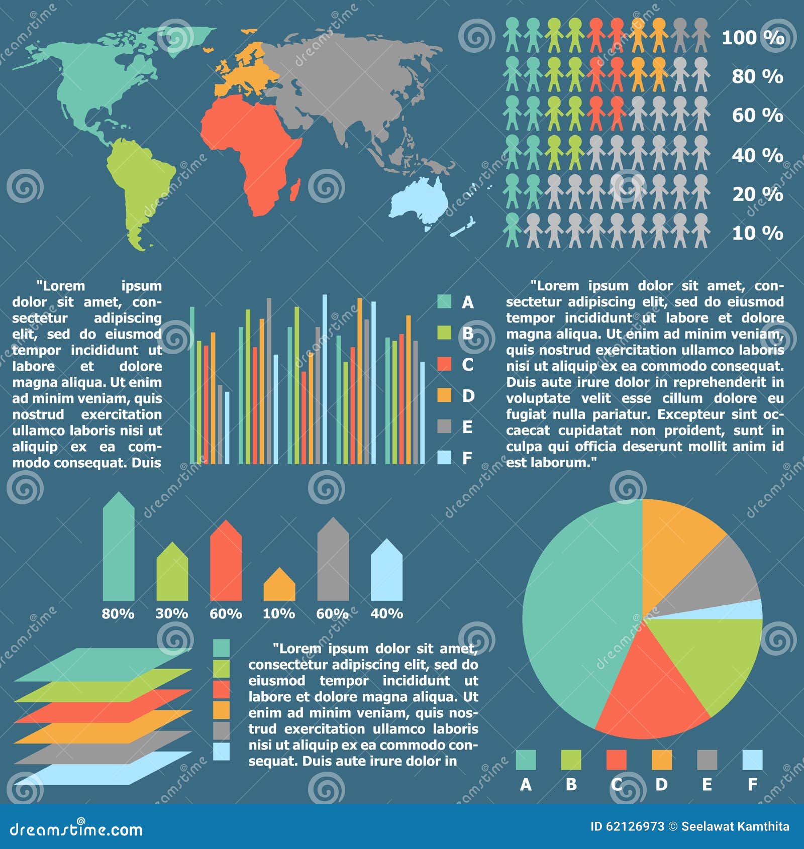Infographics Set World Map of People. Stock Vector - Illustration of ...