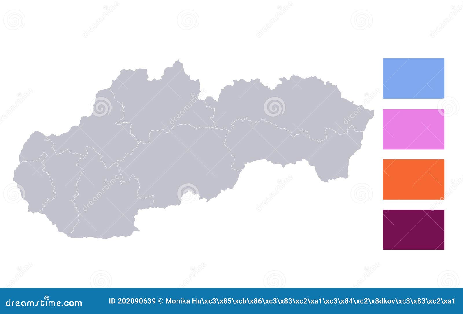Blank Map Slovakia. High Quality Map Of Slovak Republic On Transparent ...
