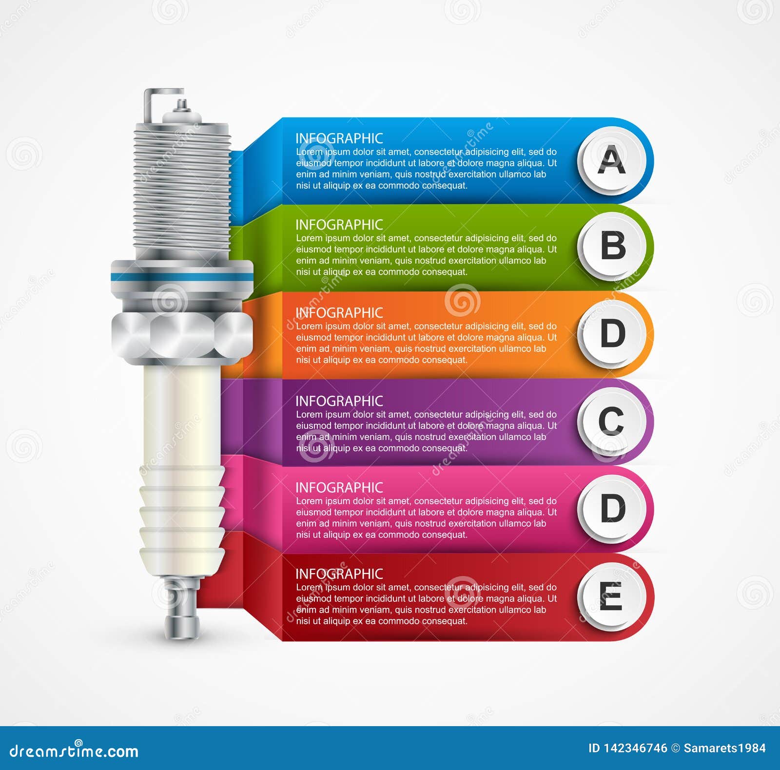 Infographics with Spark Plugs for Presentations and Brochures. Stock ...