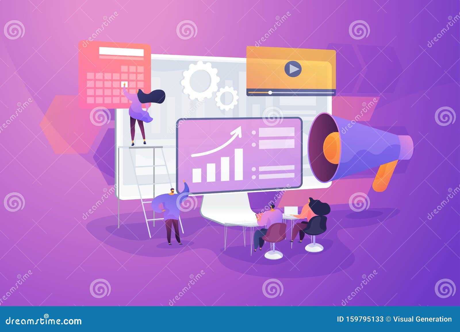 Digital Presentation Concept Vector Illustration Stock Vector ...