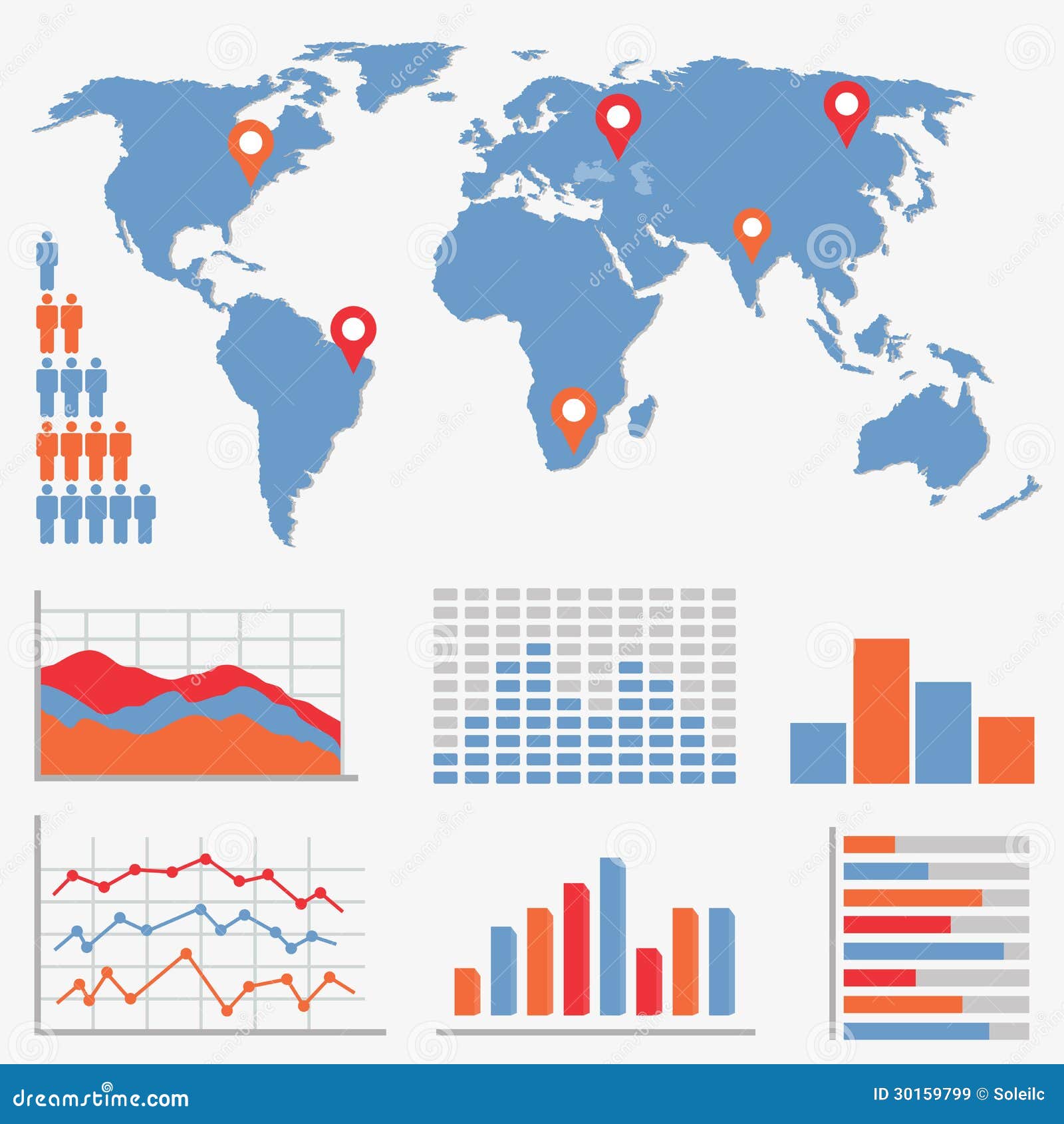 Infographics and Statistics Icons Stock Vector - Illustration of ...