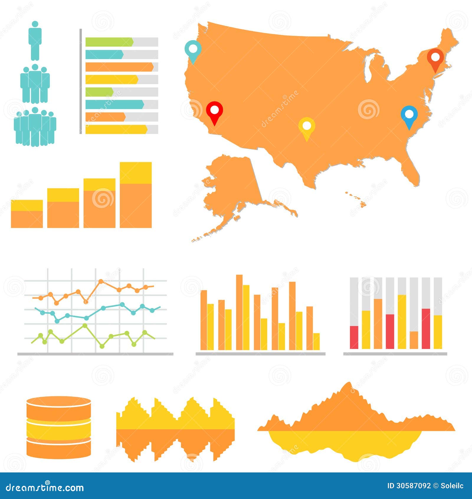 Infographics and Statistics Stock Vector - Illustration of connection ...