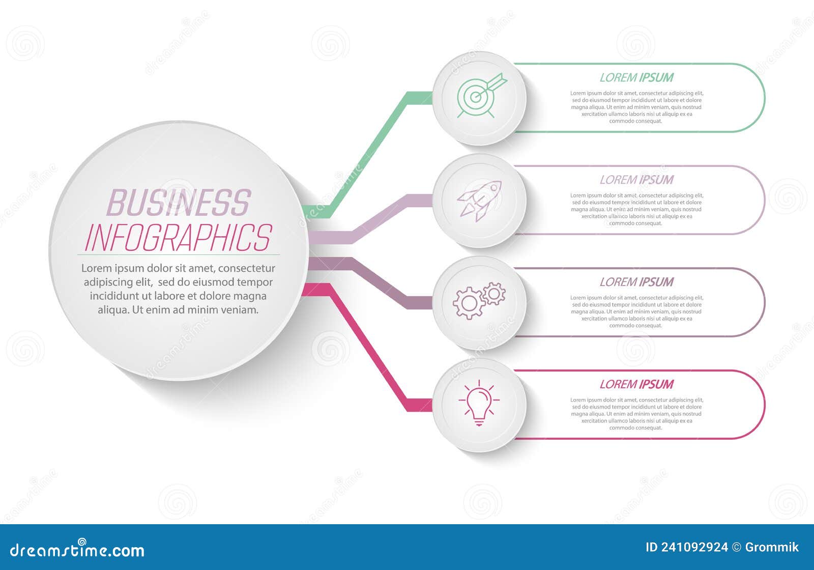Infographics 4 Step. Visualization of Business Data, Projects ...