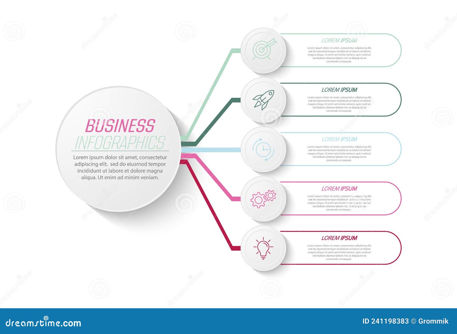 Infographics 5 Step. Visualization of Business Data, Projects ...