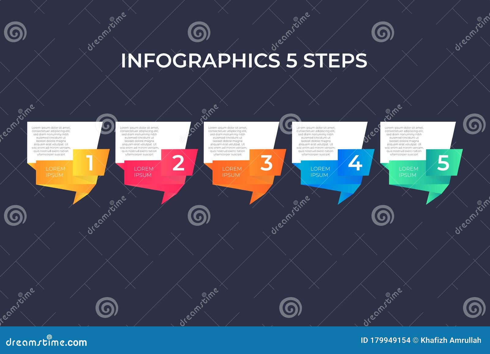 Modern And Creative Timeline Infographic With Five Steps Design Vector ...