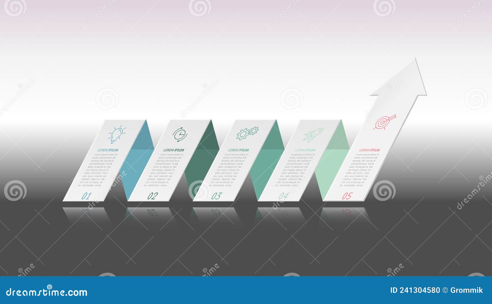 Infographics. 5 Steps of Development, Marketing, Workflow or Plan ...