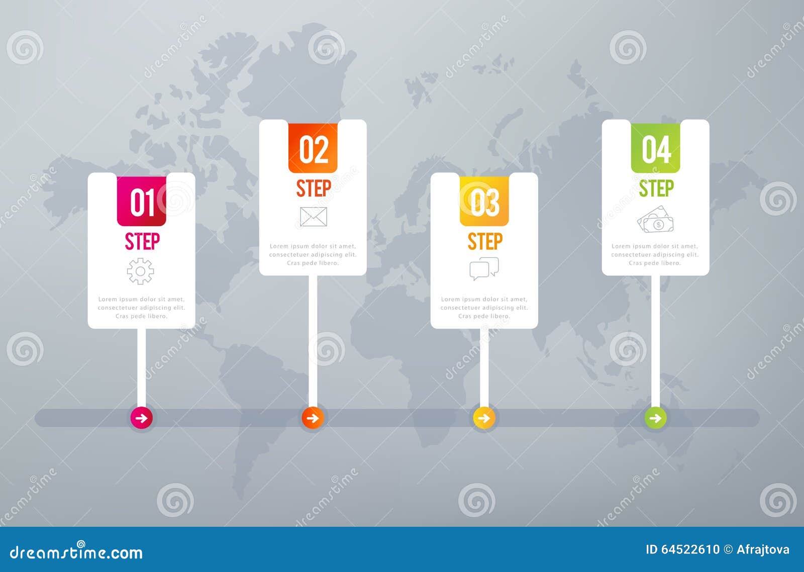 Infographics 4 steps stock vector. Illustration of solution - 64522610