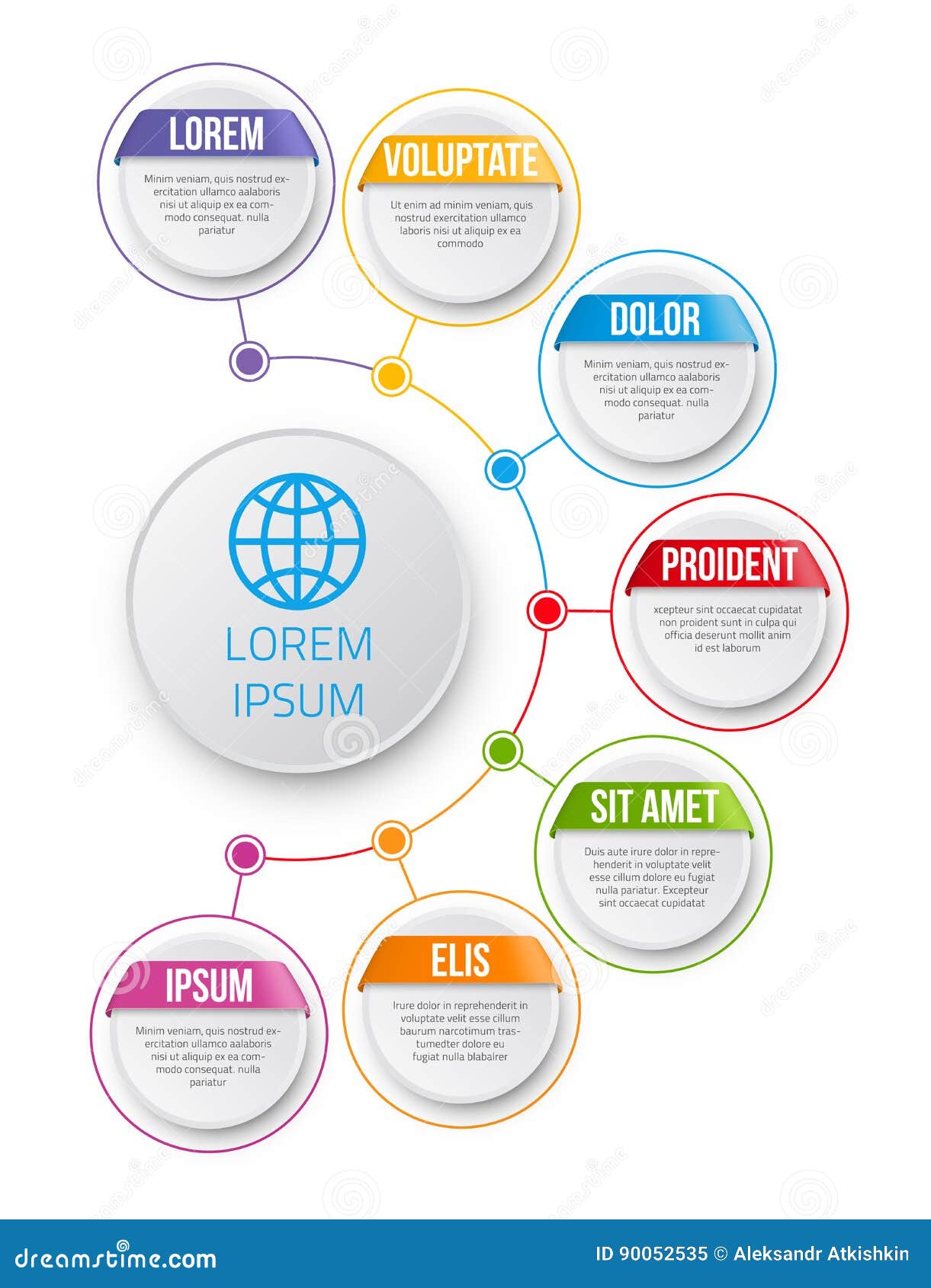 Infographics Flower With Icons Text In Six Steps Stock Photography ...