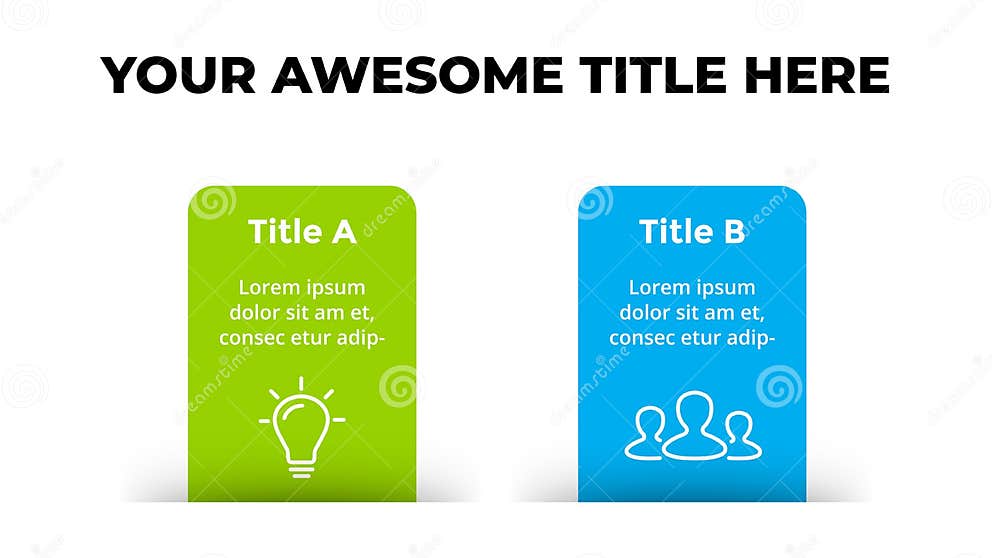 Infographics for 2 Steps, Options. Two Stickers. Presentation Slide ...