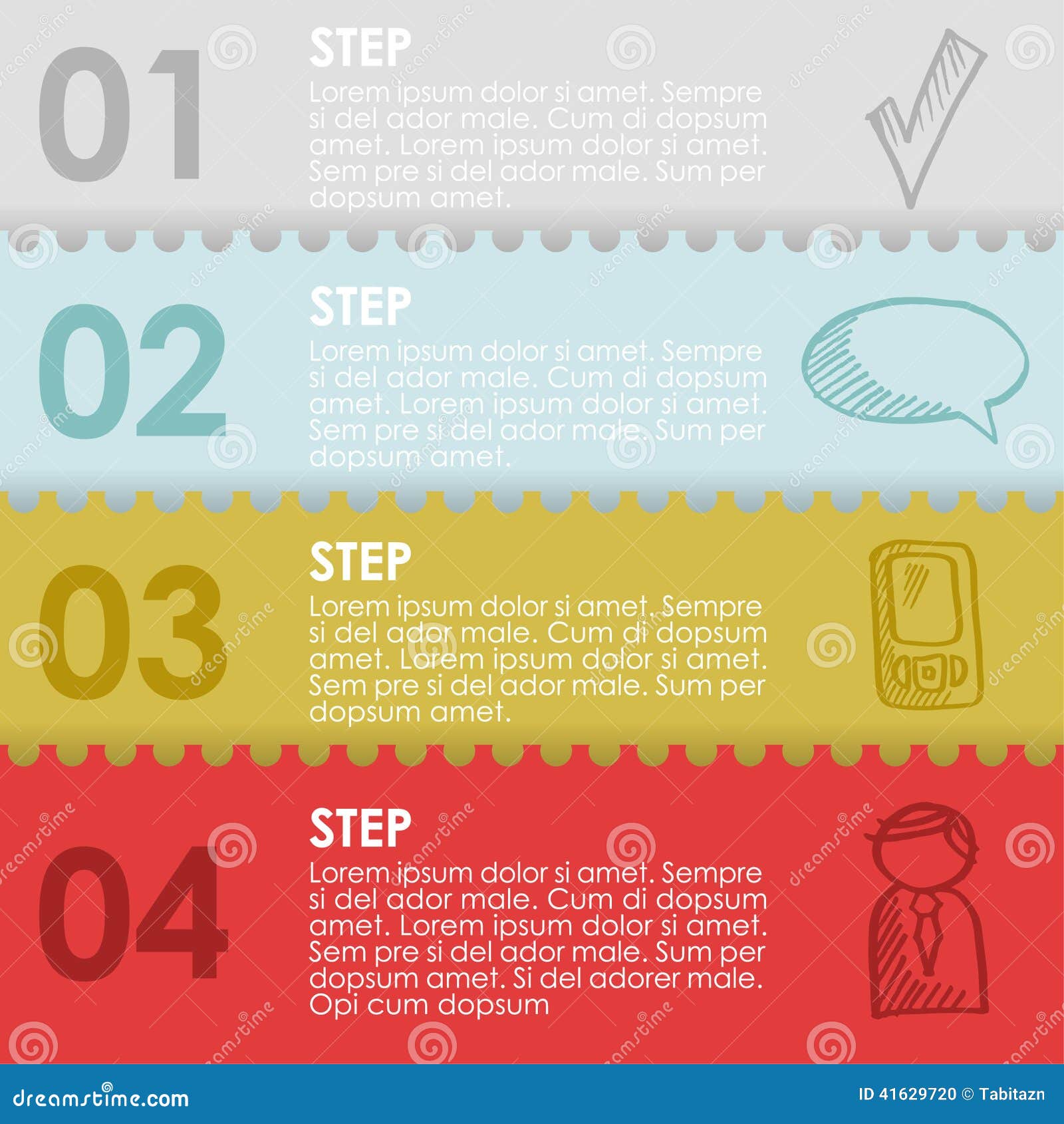 Infographics Steps Paper Sheets, Vector Illustration | CartoonDealer ...