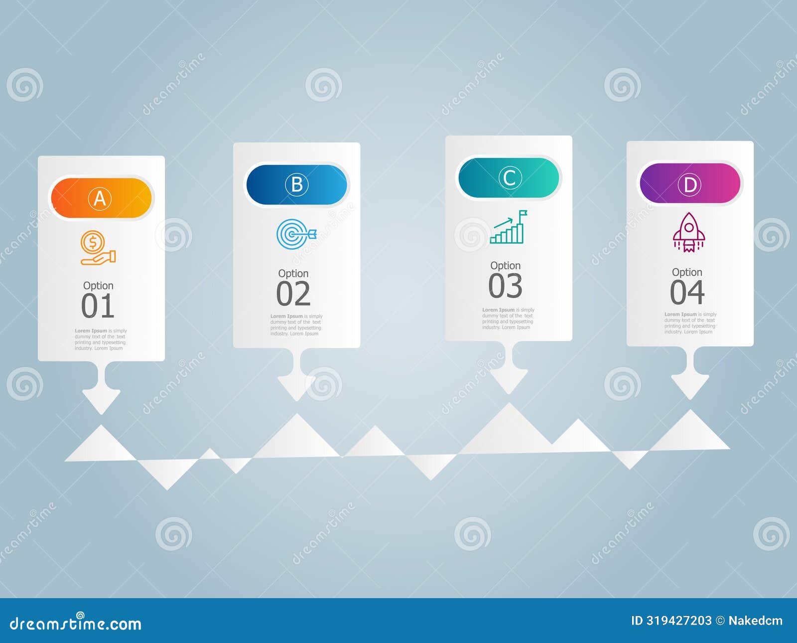 Infographics 4 Steps for Report Presentation Template Background Stock ...