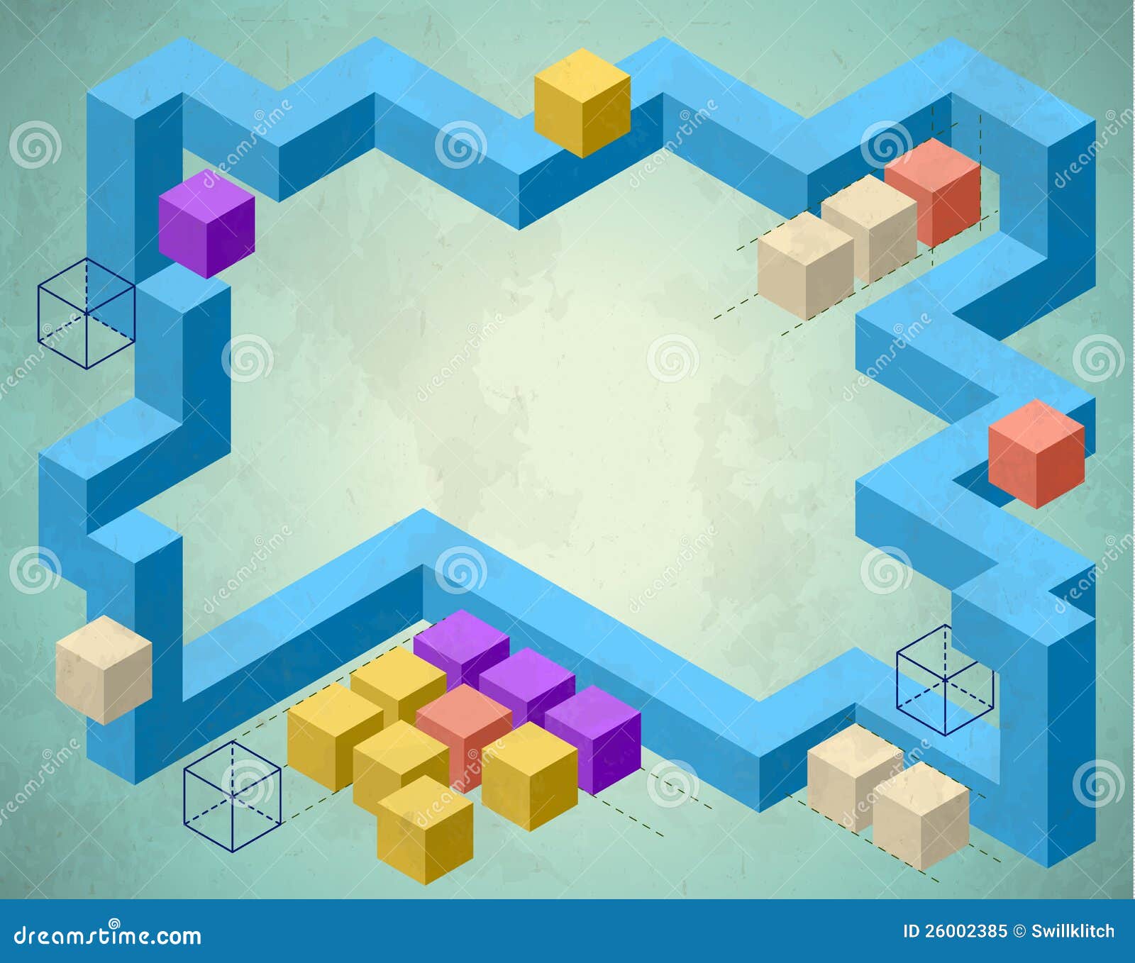 Infographics Styled Frame with Cubes Stock Vector - Illustration of ...