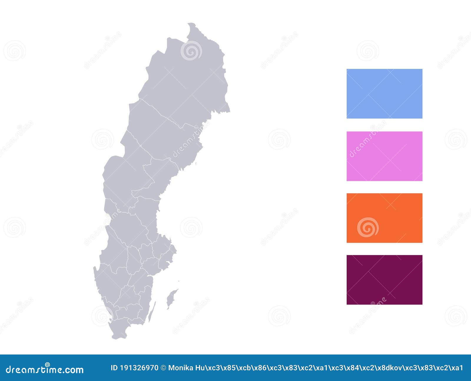 Blank Map Sweden. High Quality Map Of Sweden With Provinces On ...