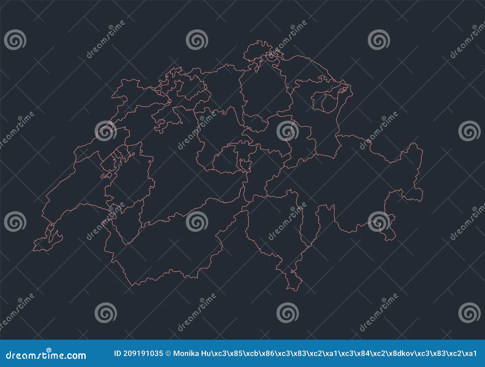 Infographics Switzerland Map Outline Flat Design Blank Stock Vector ...