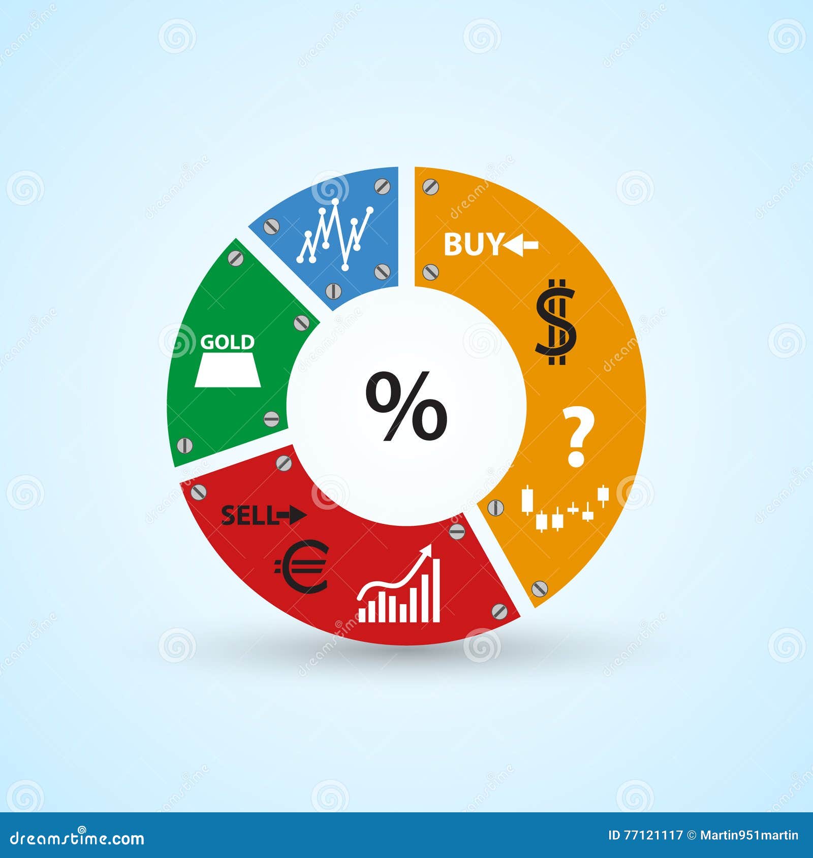 Infographics Symbols in Big Colorful Circle Graph Eps10 Stock Vector ...