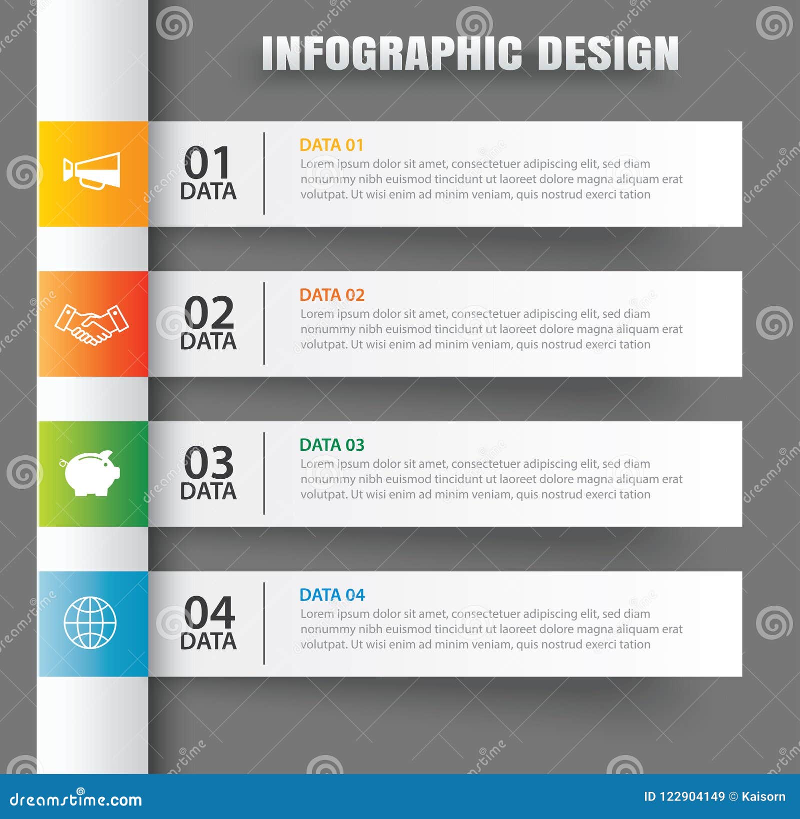 Infographics Tab in Horizontal Paper Index with 4 Data Template. Stock ... Infographics Tab in Horizontal Paper Index with 4 Data Template. Stock ...