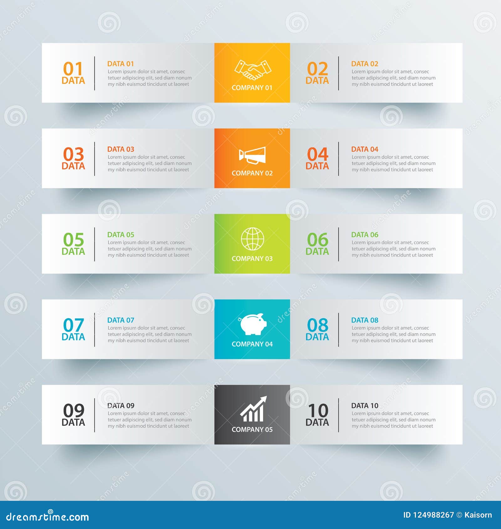 Infographics Tab in Horizontal Paper Index with 10 Data Template Stock ... Infographics Tab in Horizontal Paper Index with 10 Data Template Stock ...