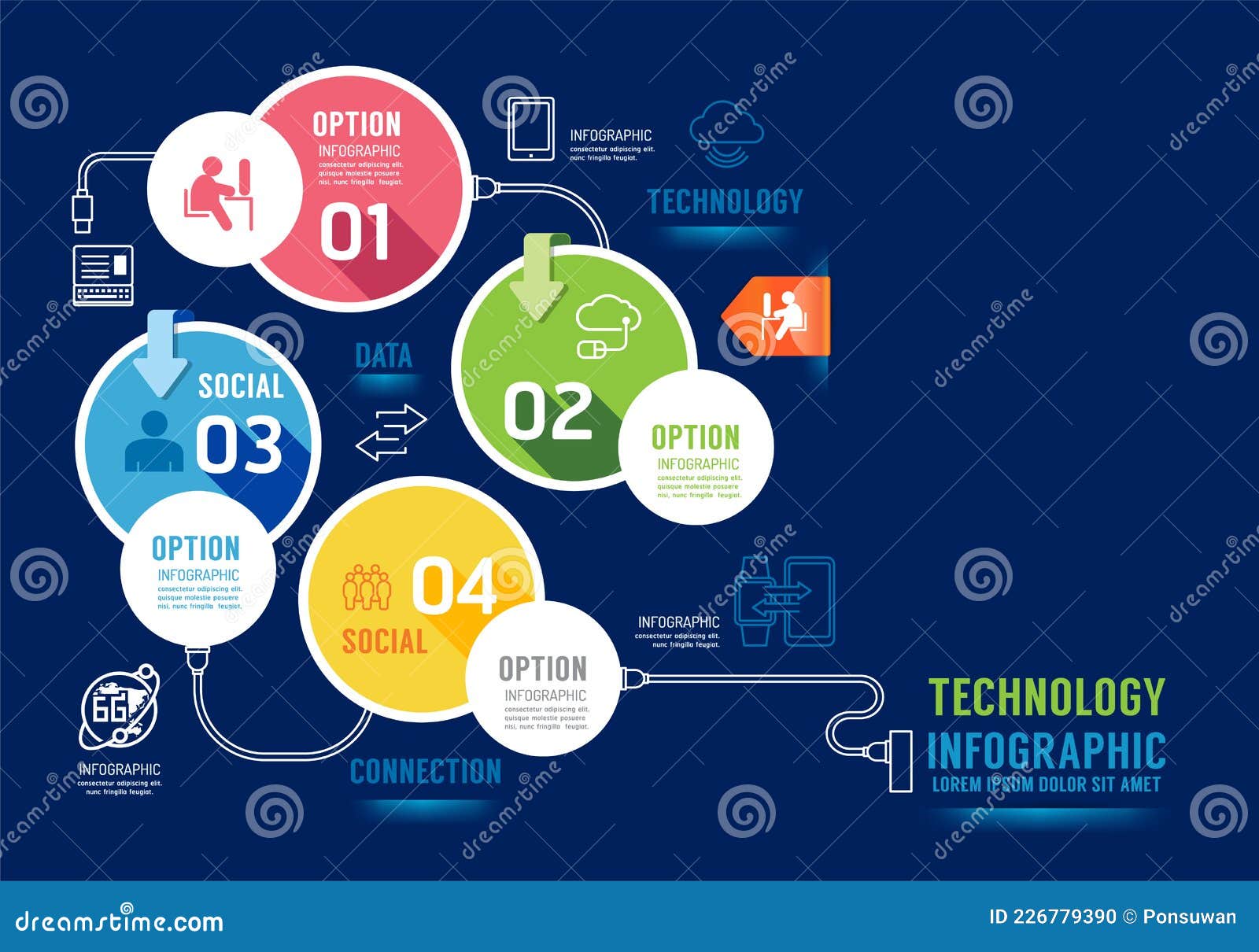 Infographics Technology Concept Design Options Banner. Vector ...
