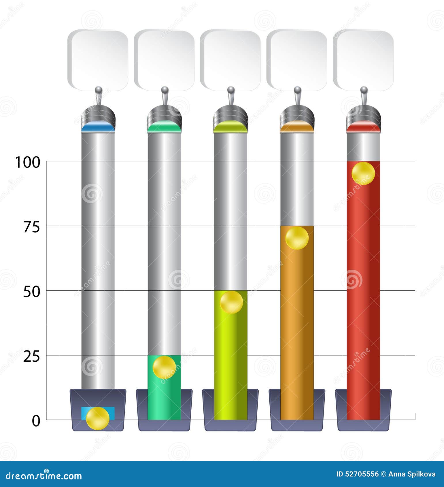Infographics Template With Column Charts Filled With Liquid Vector ...