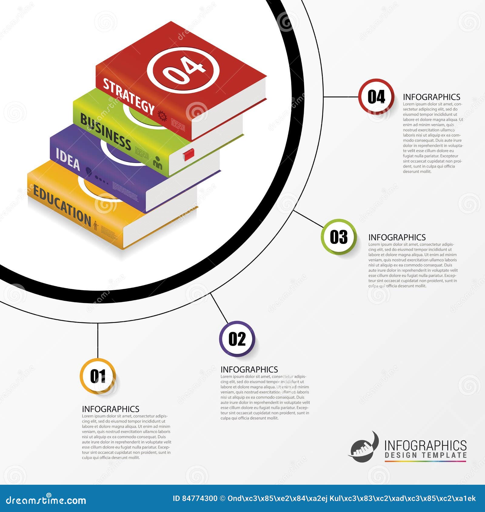 Infographics Template. Education Concept with Books Stock Vector ...