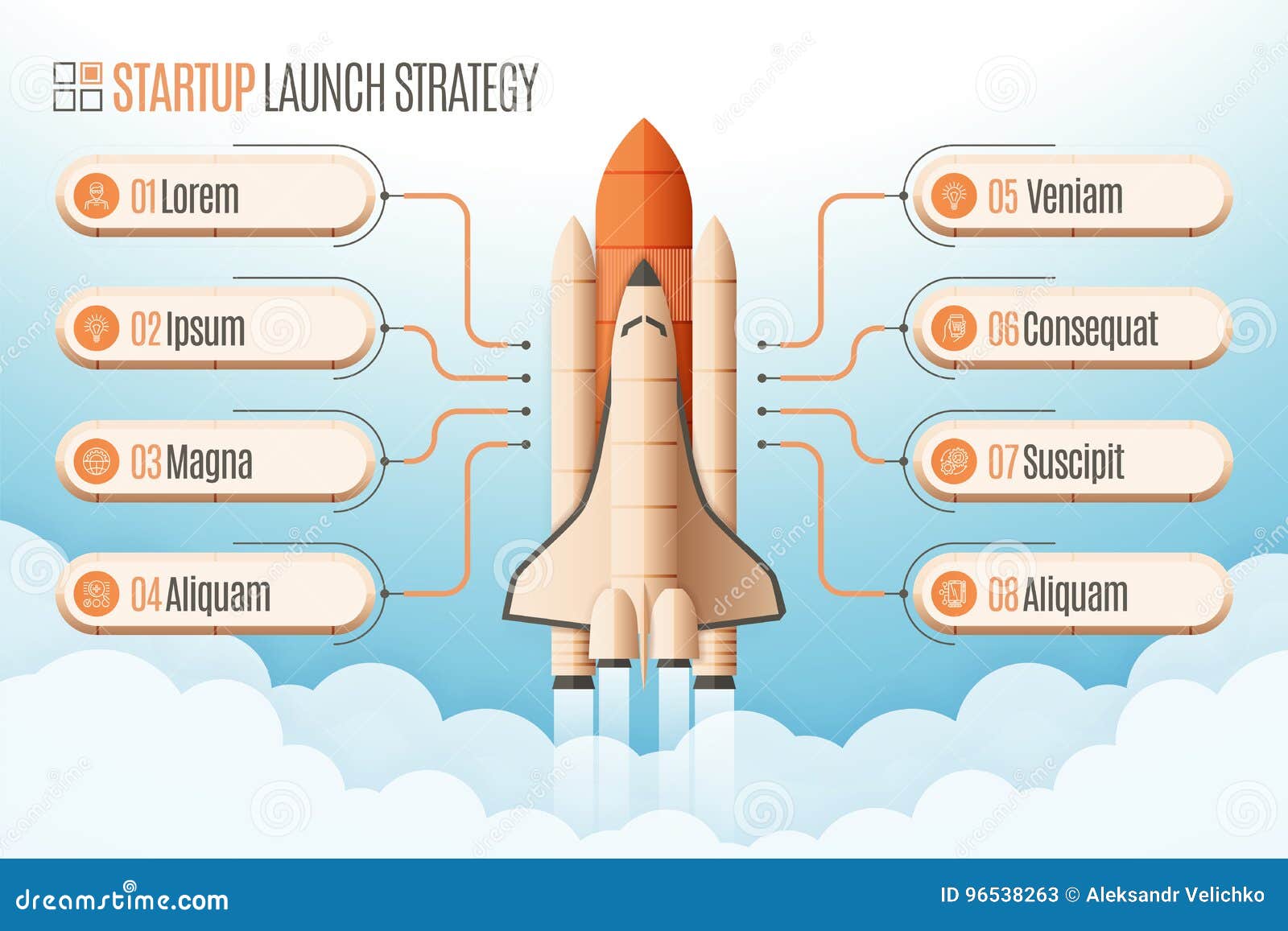 Infographics Template with Eight Structure Elements of Startup S Stock ...