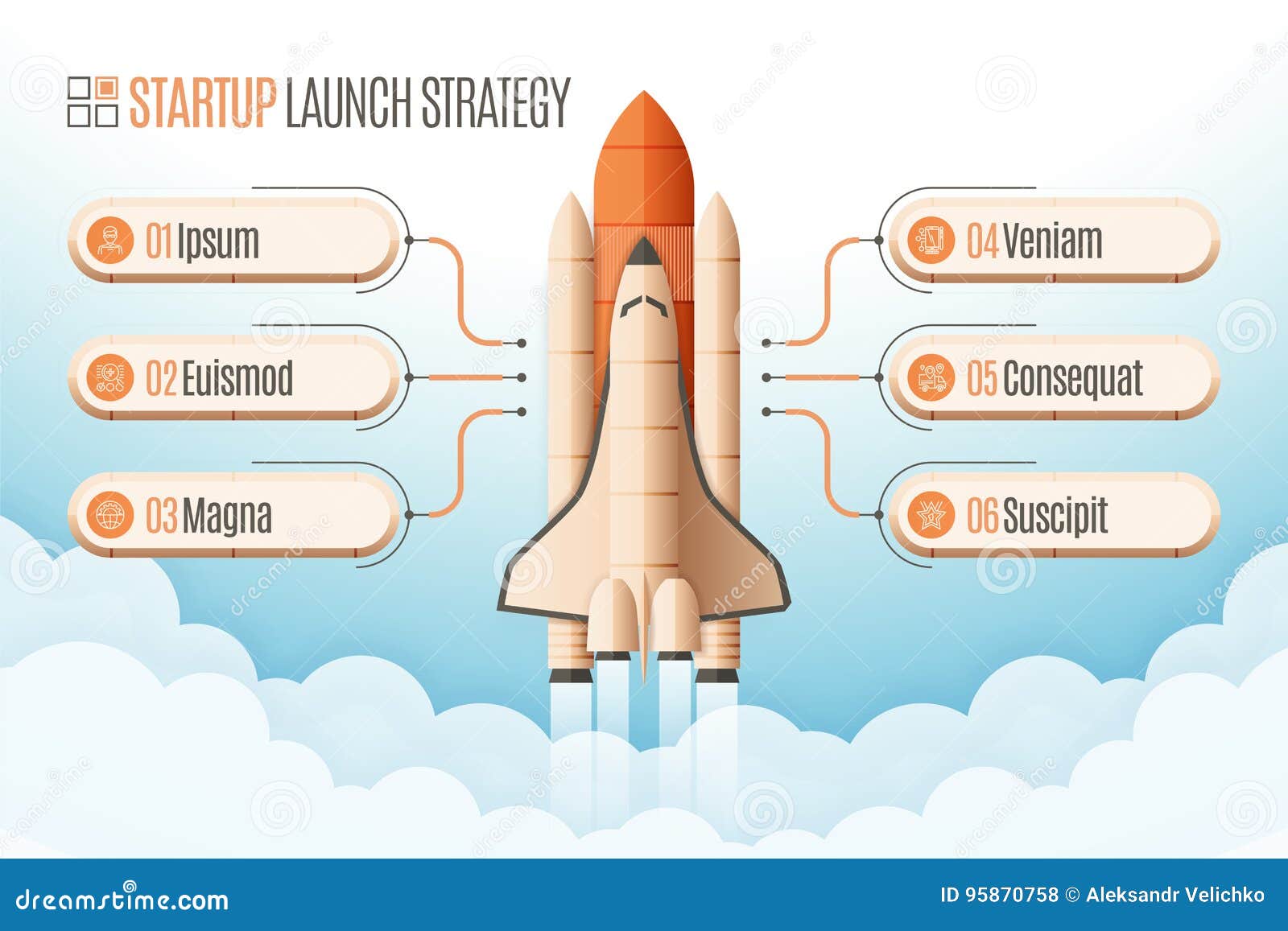 Infographics Template with a Five Structure Elements of Startup Stock ...