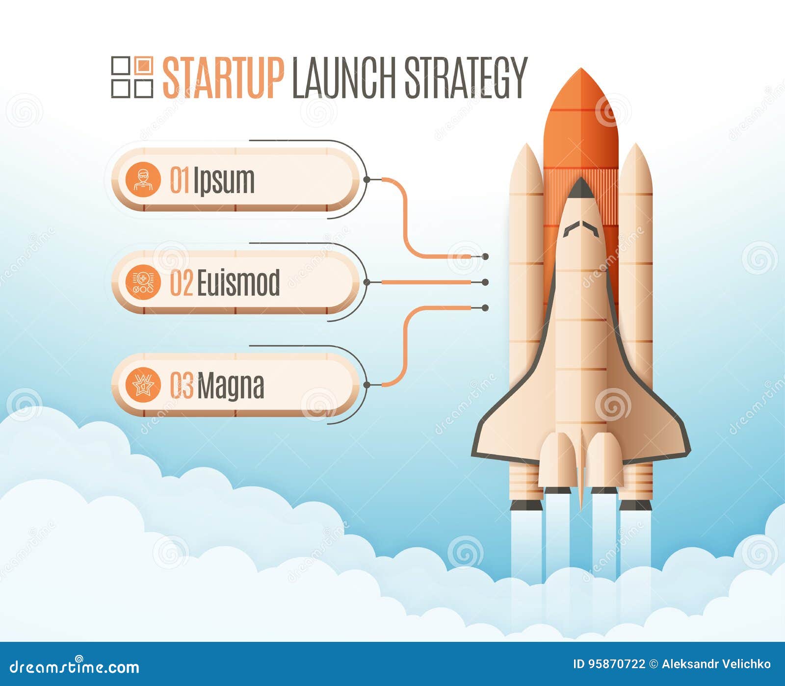Infographics Template with a Five Structure Elements of Startup Stock ...