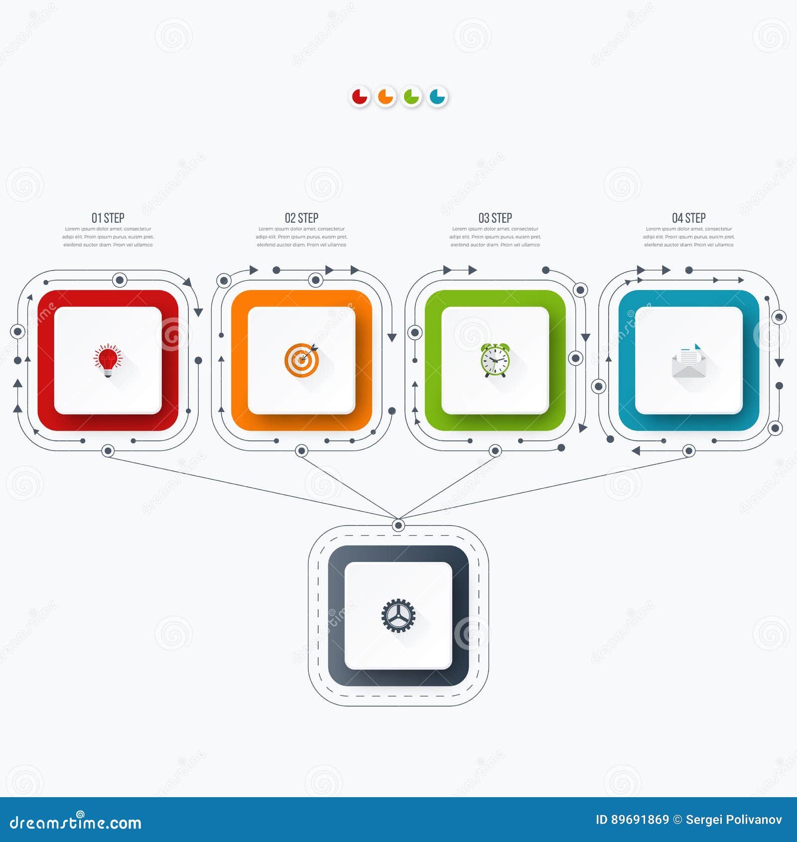 Infographics Template Four Options with Square Stock Vector ...
