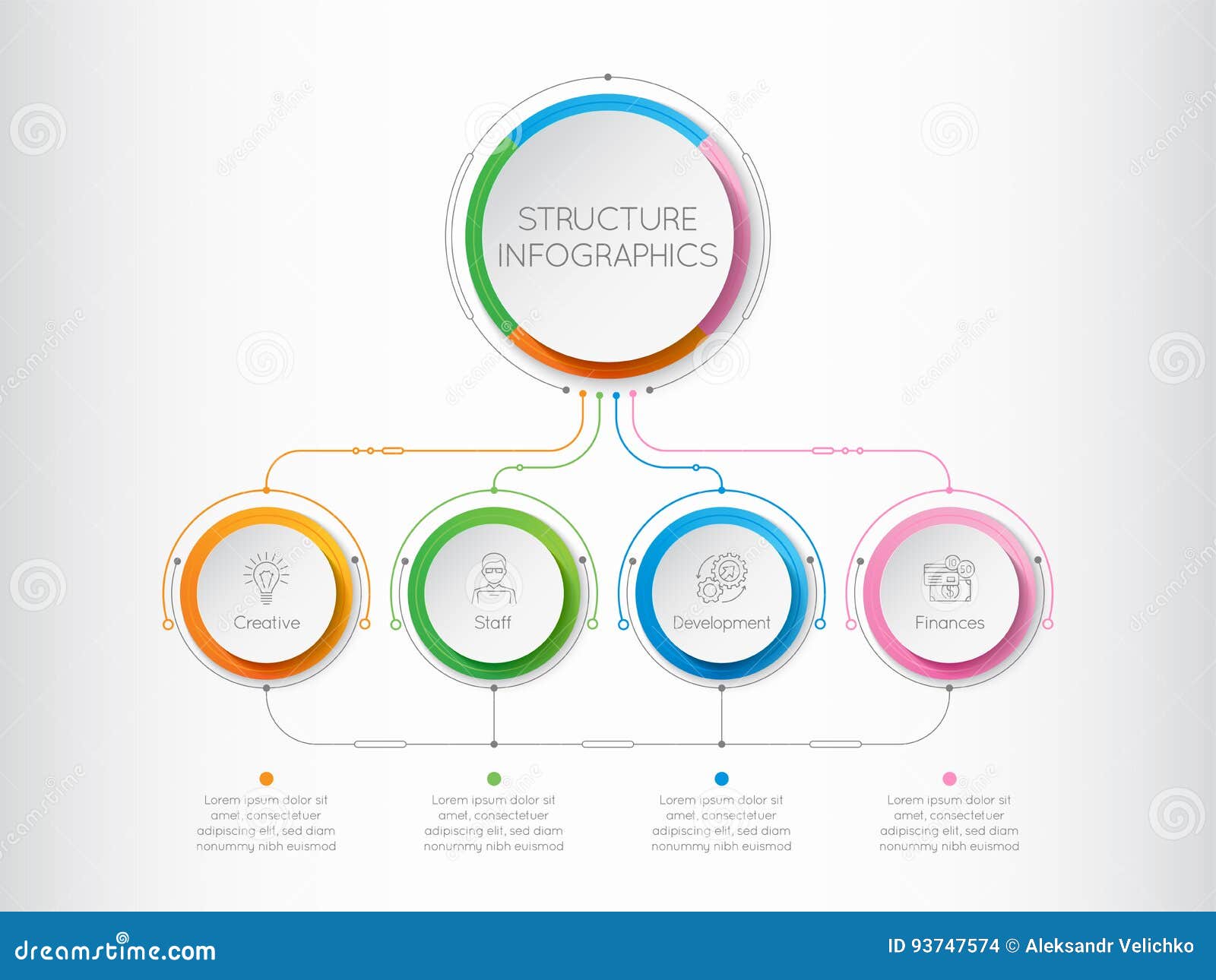 Infographics Template with a Four Structure Elements of Business Stock ...