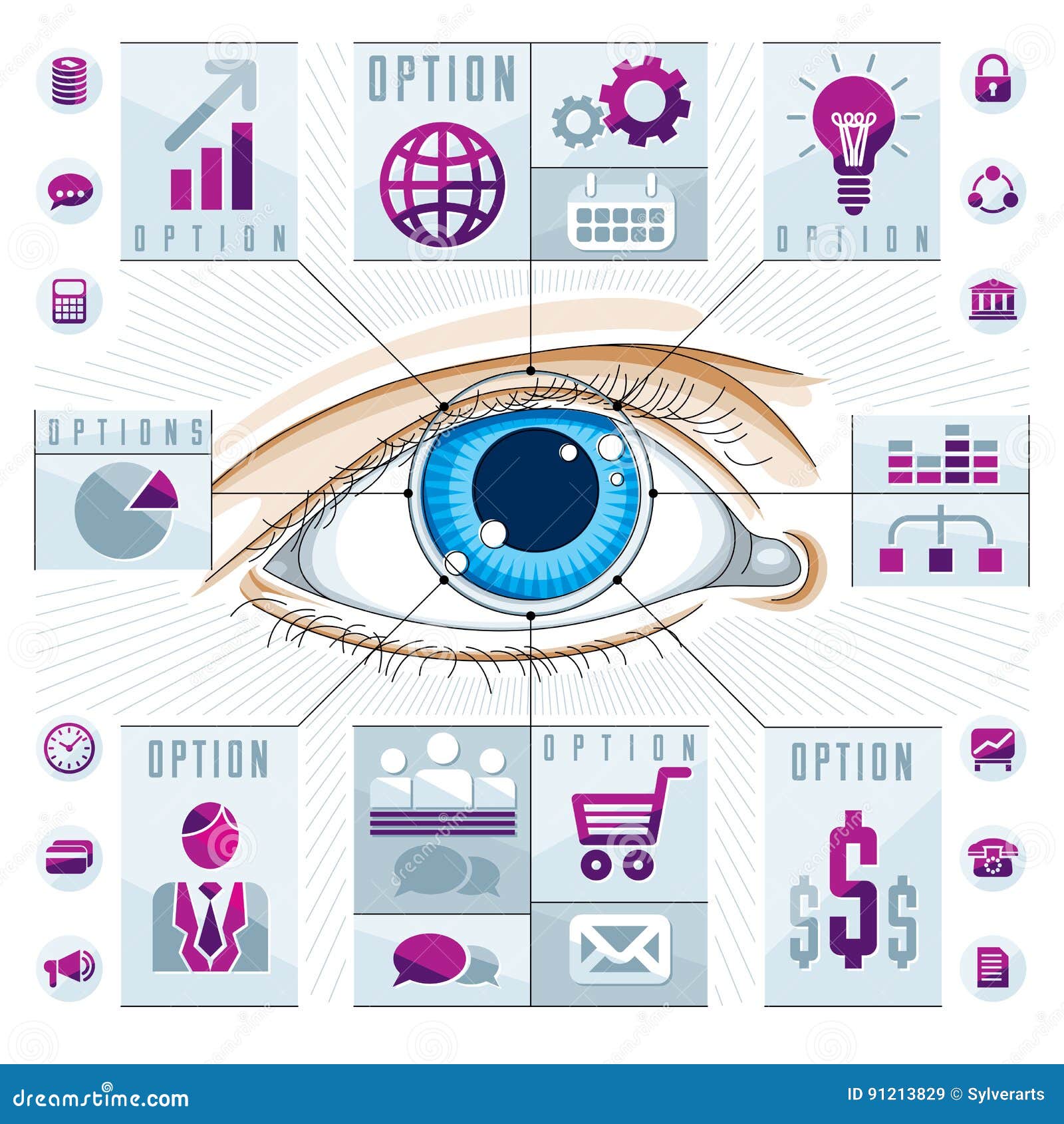 Infographics Template, Human Eye, Looking Eye Idea, Vector Illus Stock ...