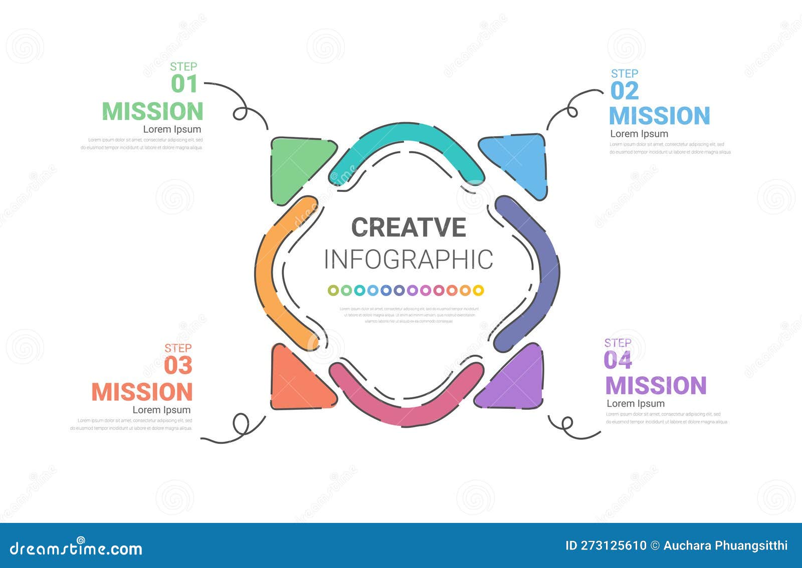 Infographics Template with 4 Labels, Can Be Used for Workflow Layout ...