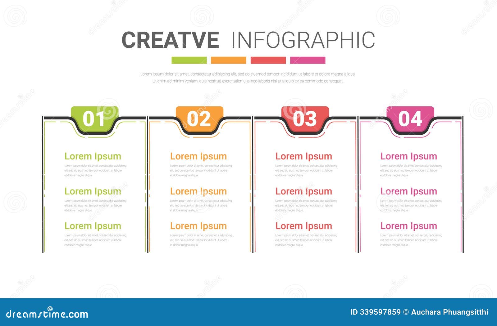 Infographics Template with 4 Labels, Can Be Used for Workflow Layout ...
