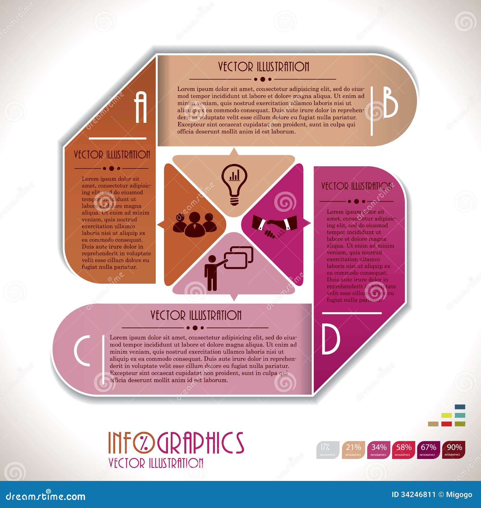 Infographics Template with Letters. Stock Vector - Illustration of ...