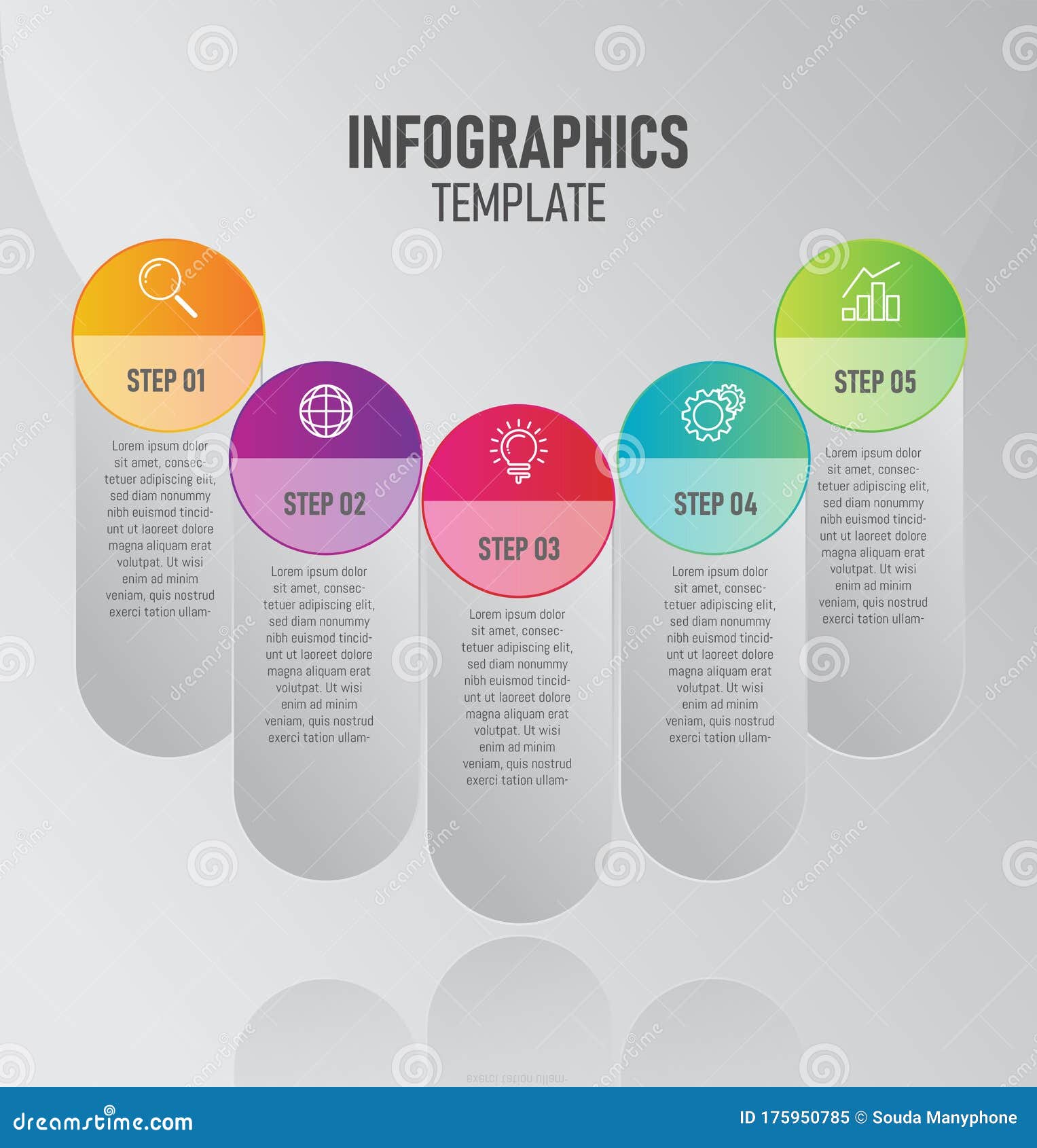 Infographics Template with 5 Options, Abstract Elements of the ...