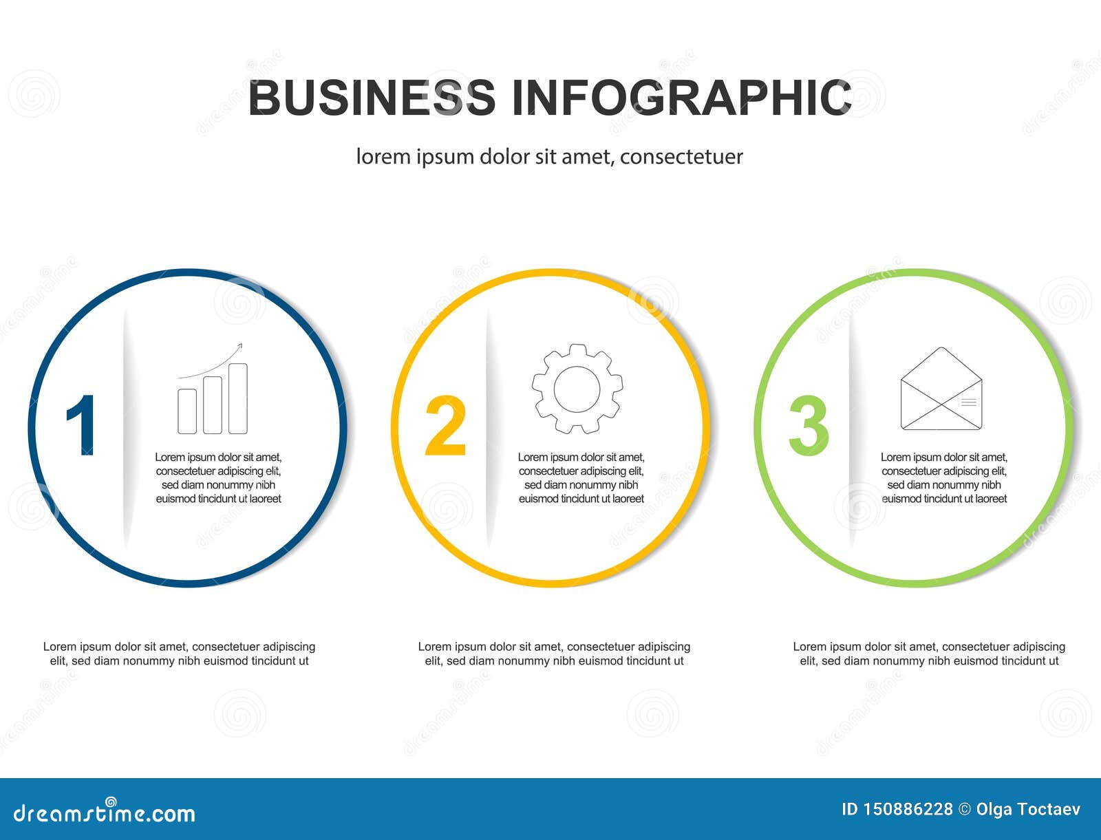 Infographics Template 3 Options with Circle. Data and Information ...