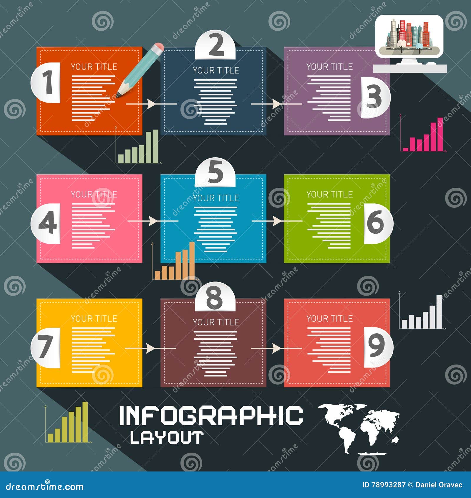 Infographics Template. stock vector. Illustration of layout - 78993287