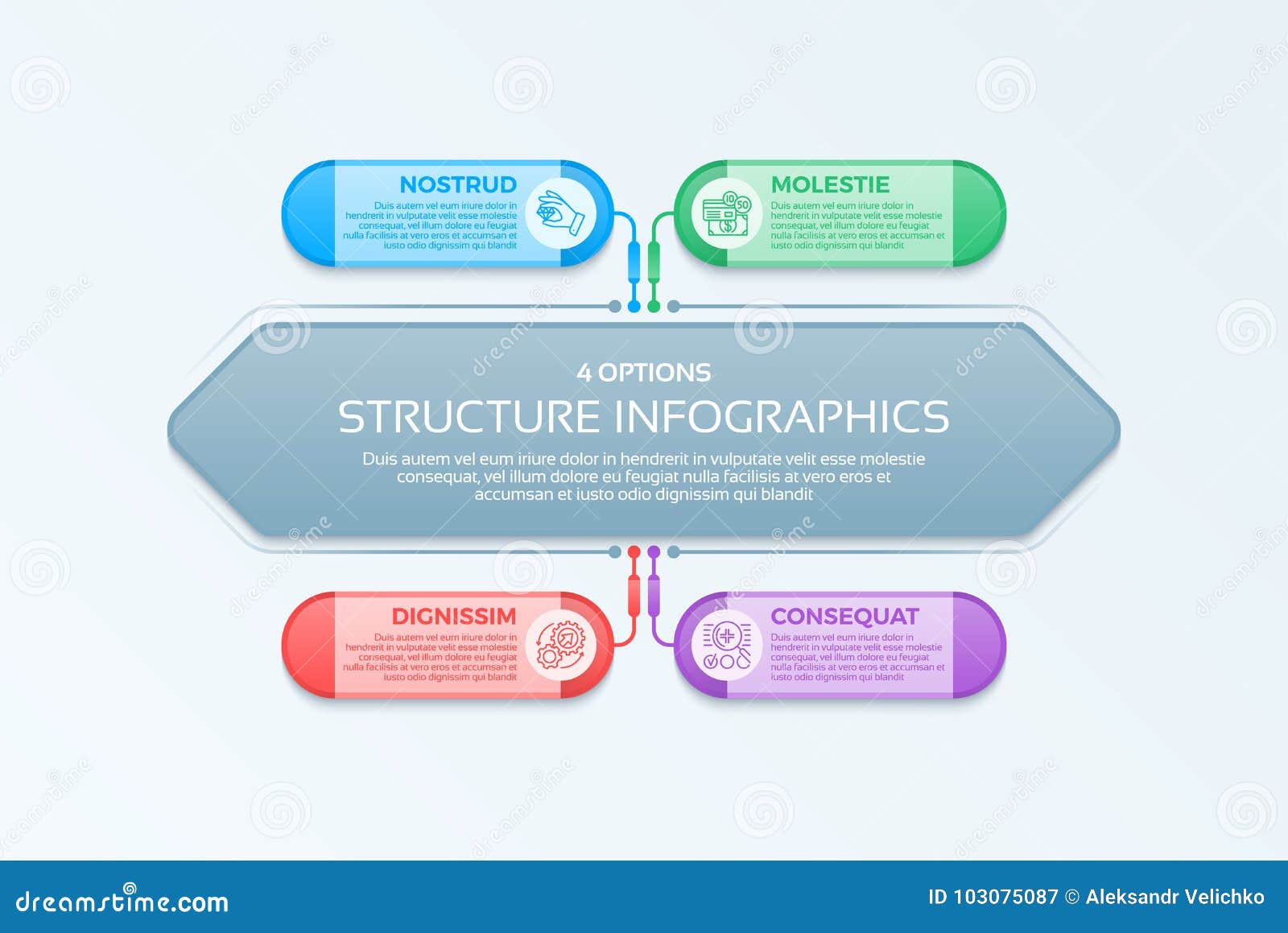 Infographics Template With 4 Structure Elements Of Business Orga ...