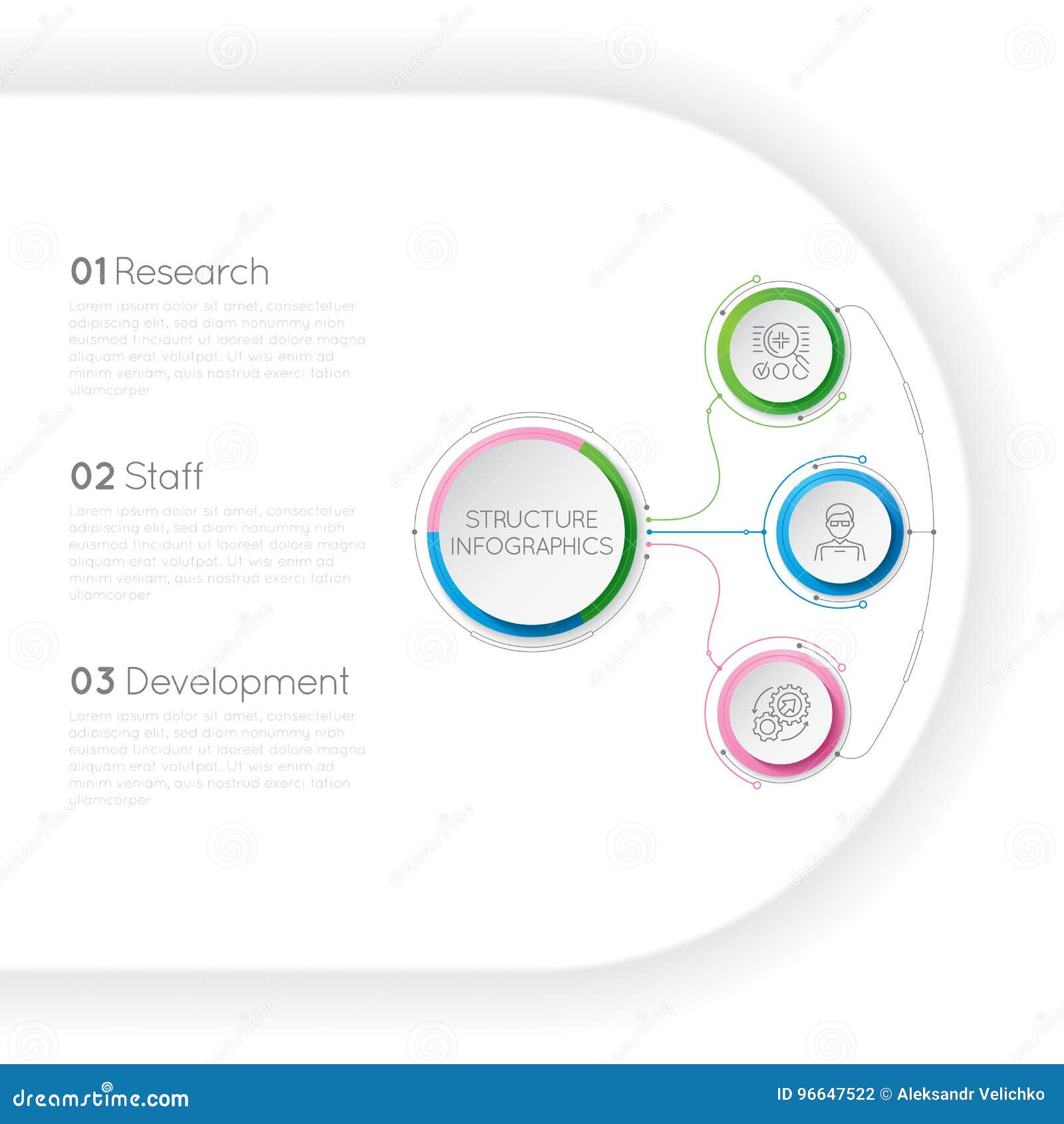 Infographics Template with a Three Structure Elements Stock Vector ...