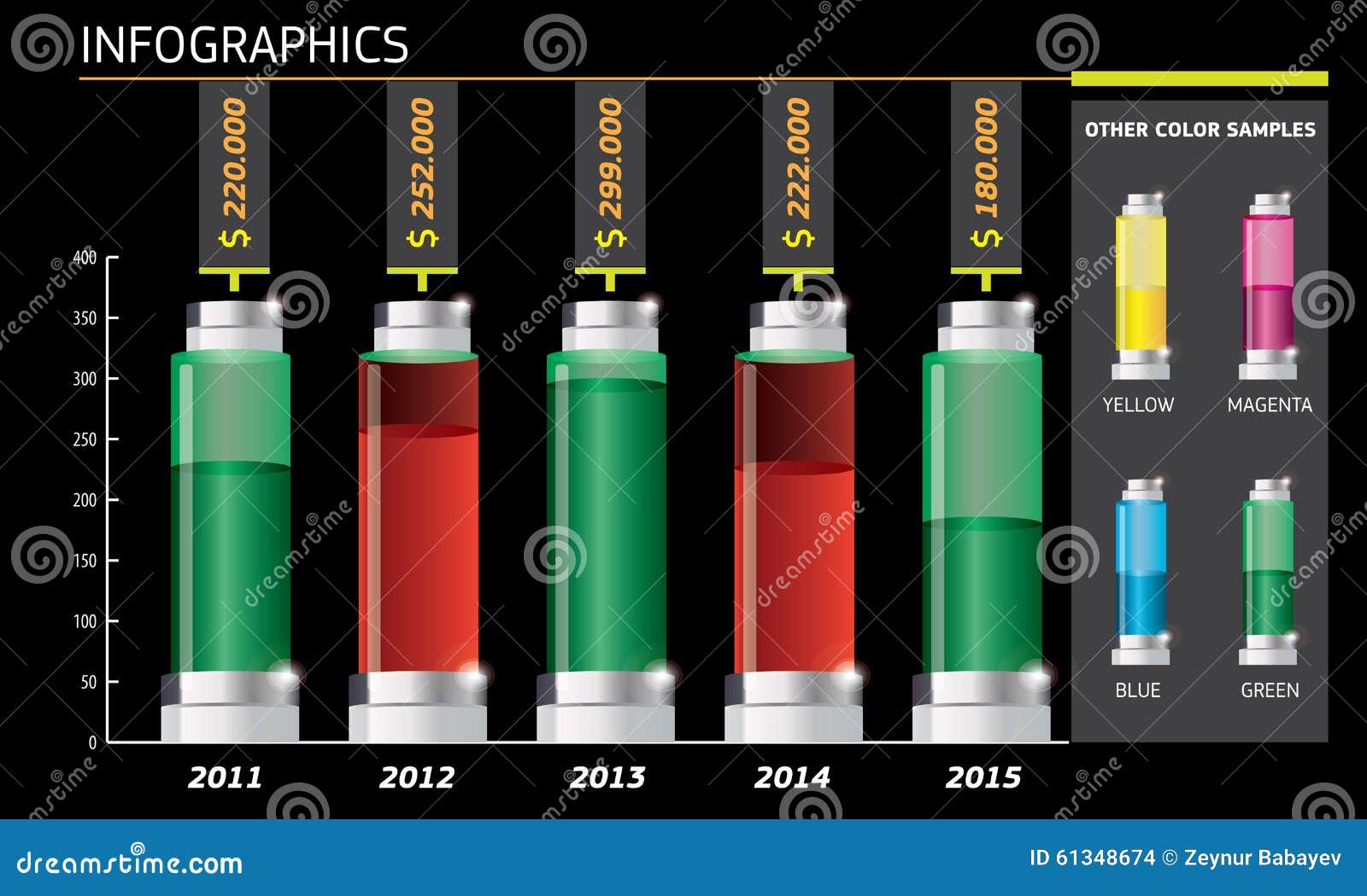 Infographics Template on White Background. Vector Illustration. Stock ...