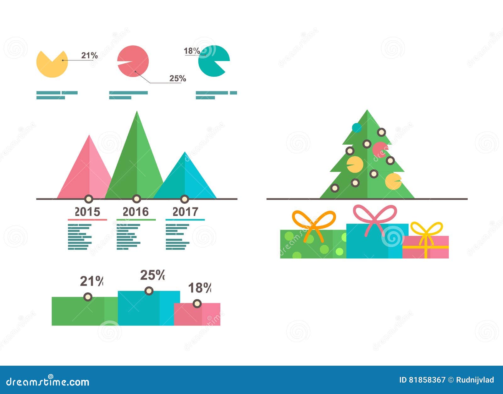 Infographics Templates. Christmas Tree, Diagrams Stock Vector ...
