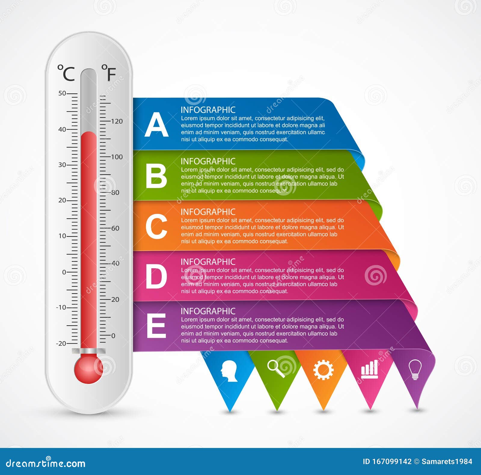 Infographics Thermometer Design Template. Vector Illustration ...