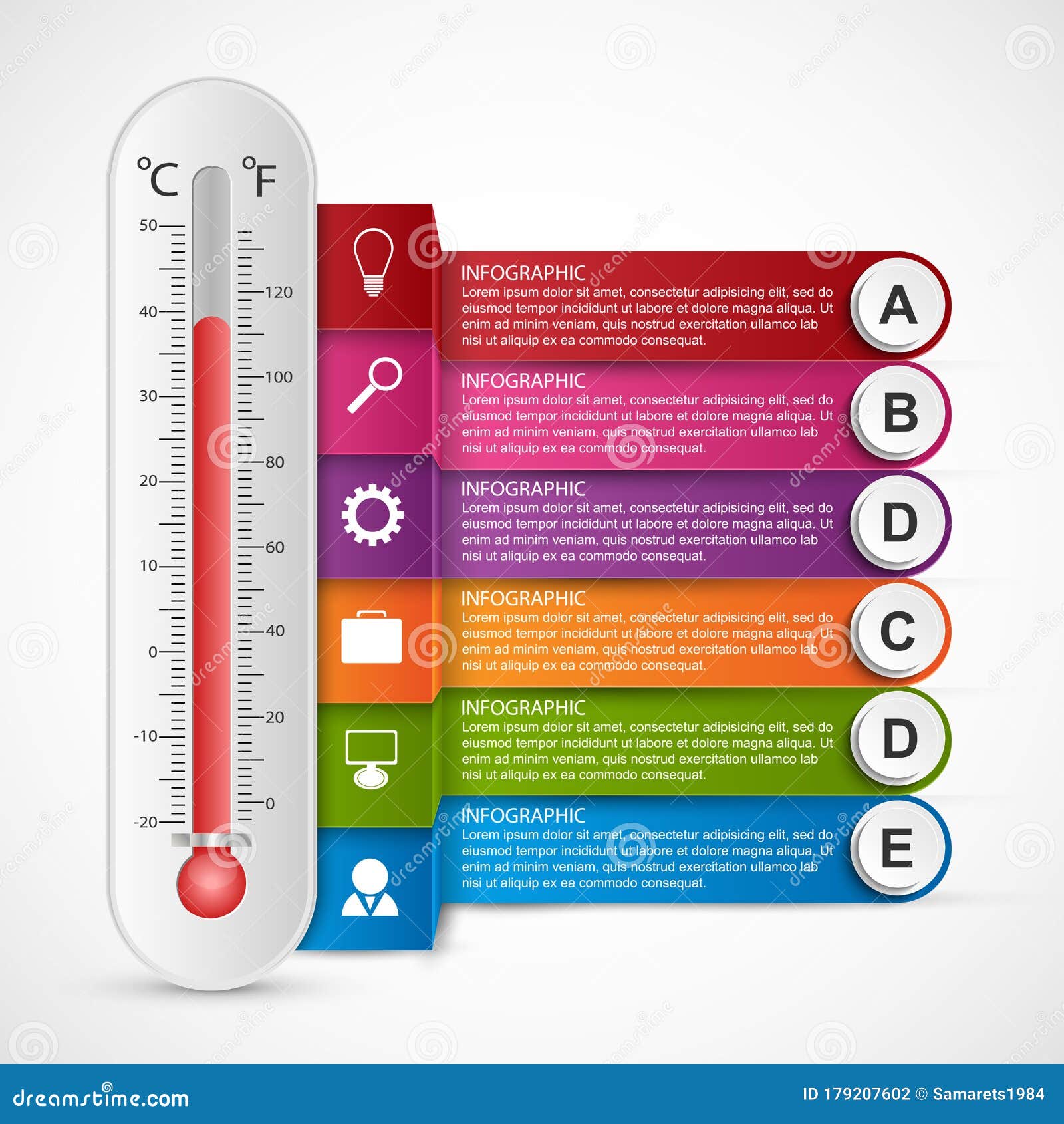 Infographics Thermometer Design Template. Stock Vector - Illustration ...