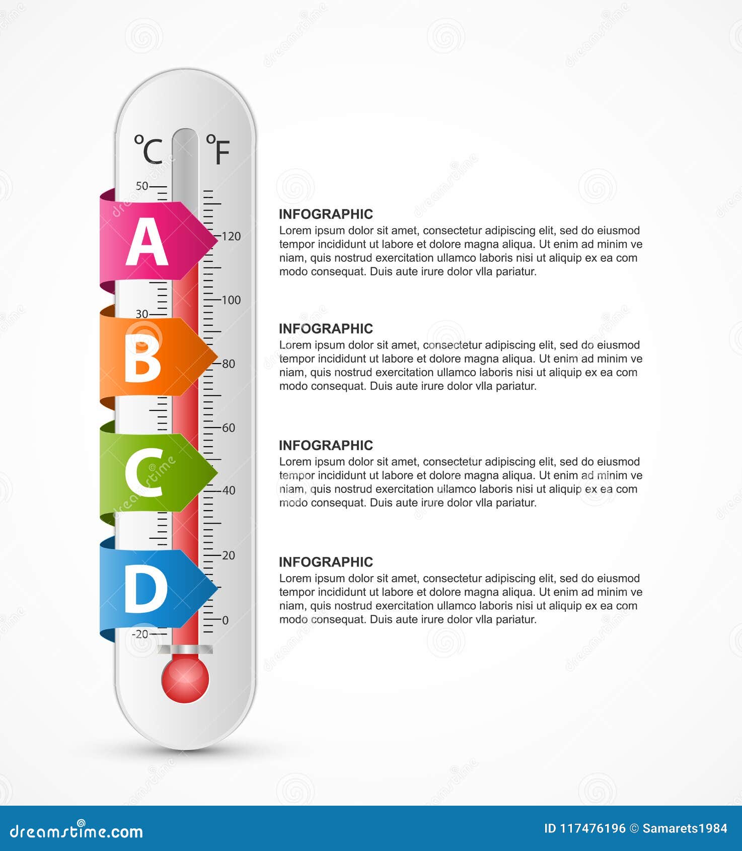 Infographics Thermometer Design Template. Stock Vector - Illustration ...