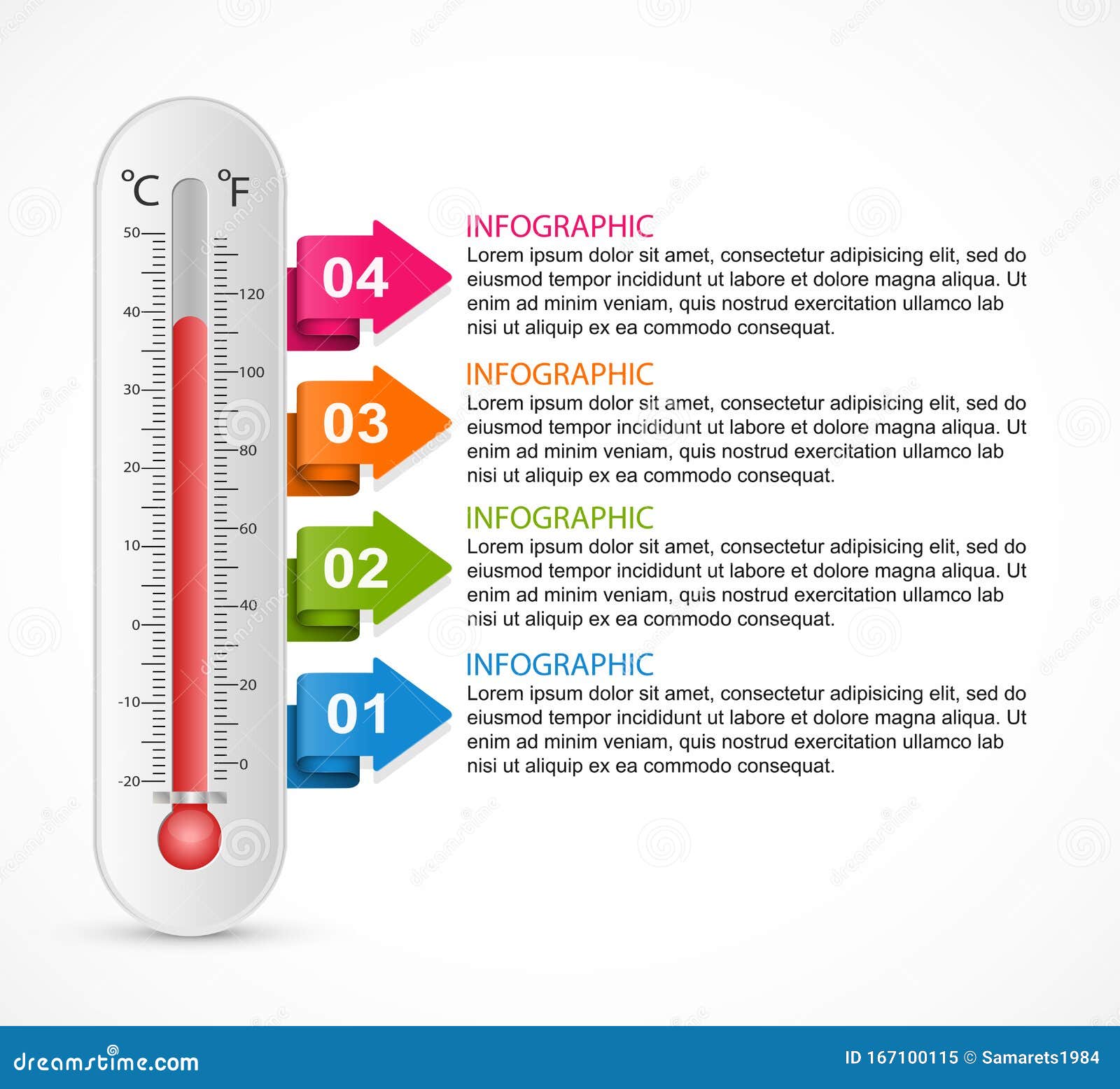 Infographics Thermometer Measuring Data Illustration Use ...