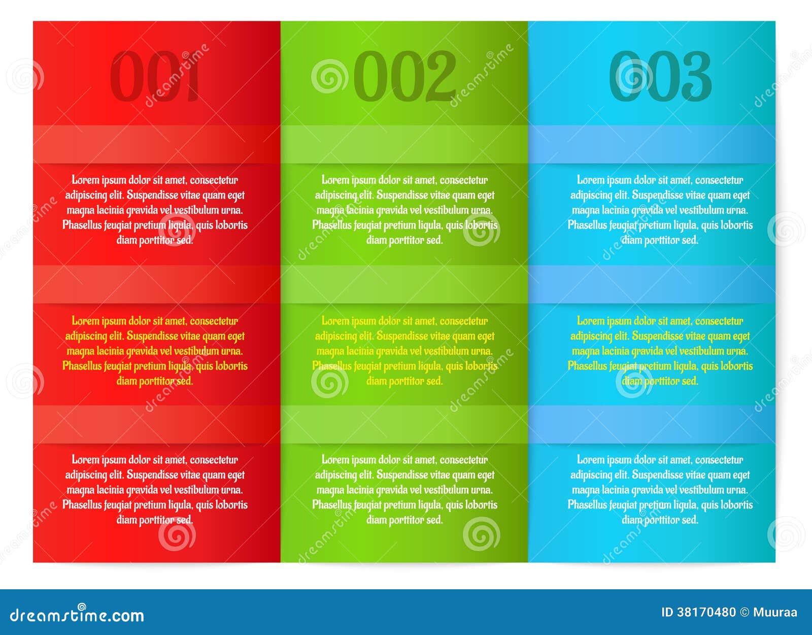 Infographics - Three Color Vertical Panels Stock Vector - Illustration ...
