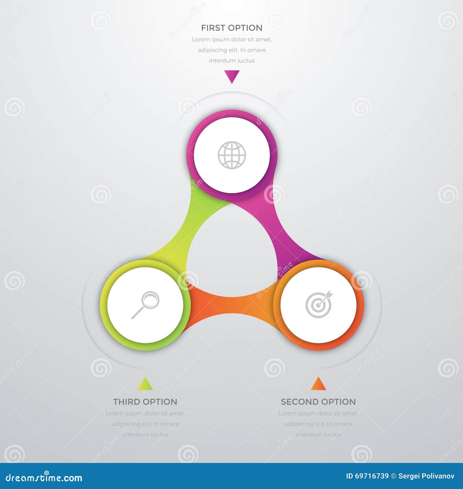Infographics three options stock vector. Illustration of element - 69716739