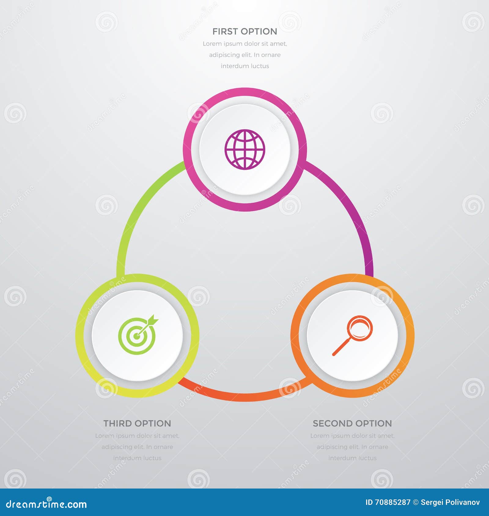 Infographics three options stock vector. Illustration of diagram - 70885287