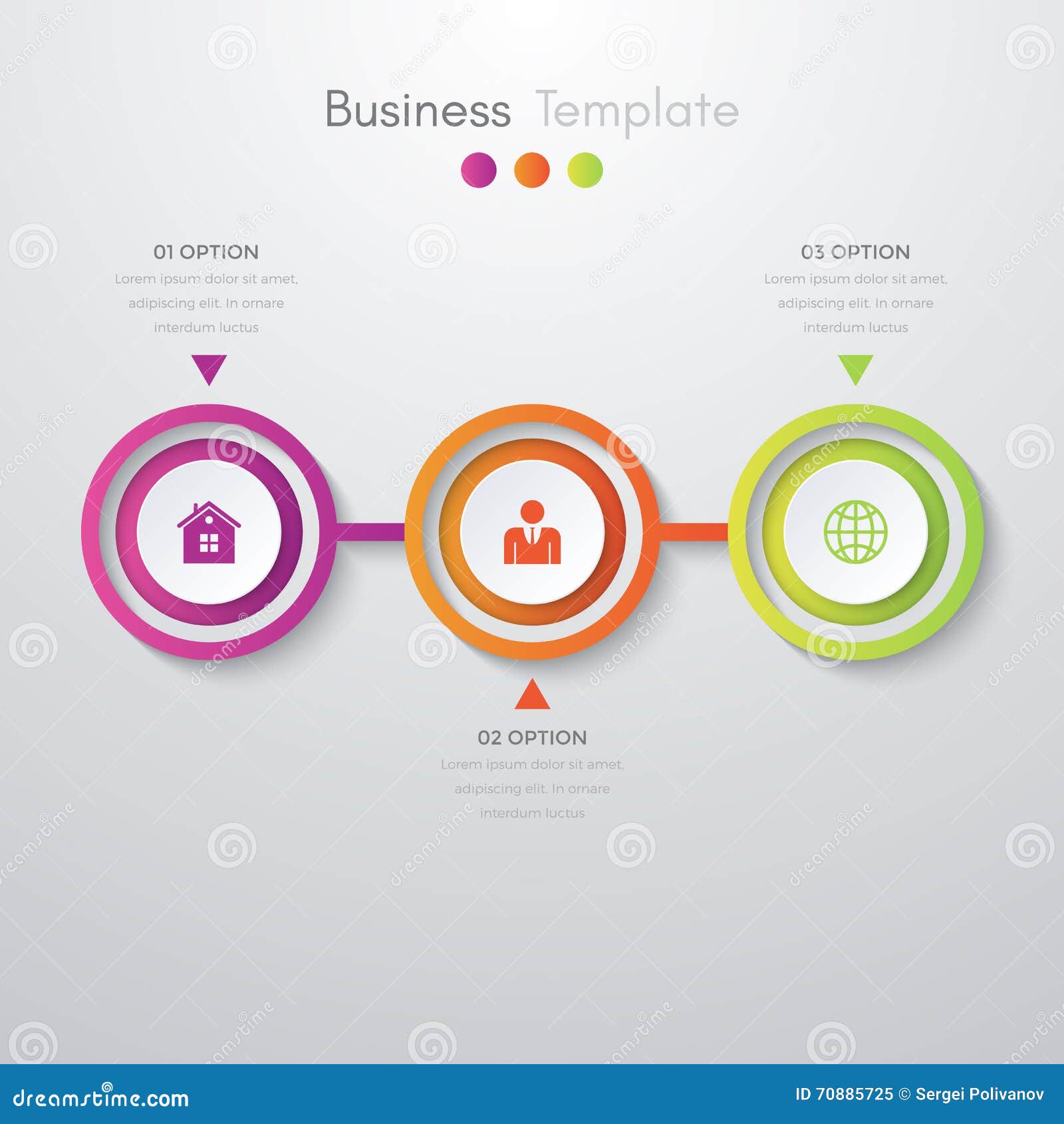 Infographics three options stock vector. Illustration of connection ...